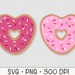 Heart Donuts SVG, Heart-shaped Donuts Clipart, Pink Donuts, PNG ...