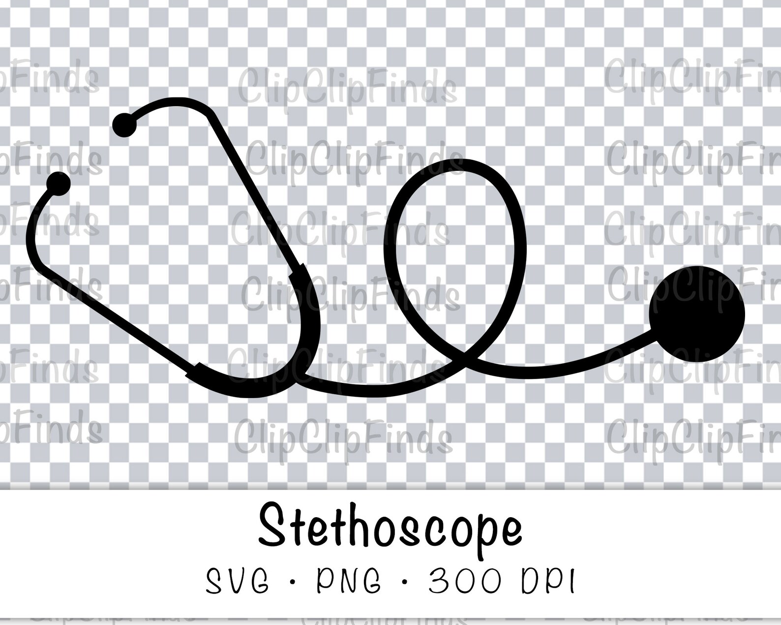 Estetoscopio SVG Vector Cut File y PNG Transparent Background - Etsy España