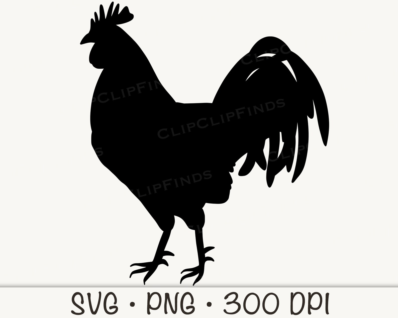Rooster SVG Vector Cut File and PNG Transparent Background - Etsy