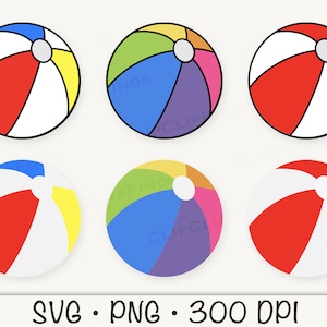 Beachballs SVG Vector Cut File, PNG Transparent Background, Clip Art ...