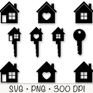 House SVG, House Icon, House Key, New Home, Real Estate, Housewarming ...