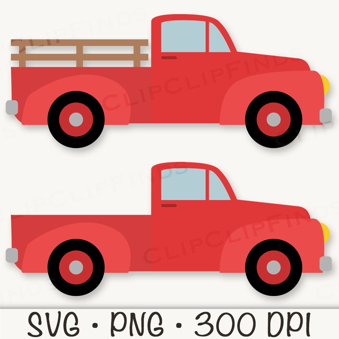 Vintage Pick up Truck SVG, Retro Truck PNG, Red Pick up Truck Clip Art ...