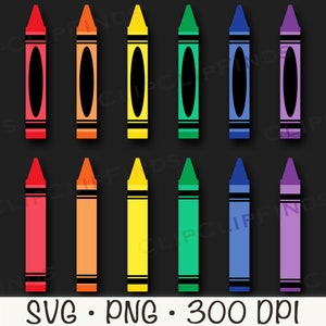 Crayons SVG, Crayons Clipart, Individual Crayons PNG, Colorful Crayons ...