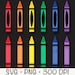 Crayons SVG, Crayons Clipart, Individual Crayons PNG, Colorful Crayons ...