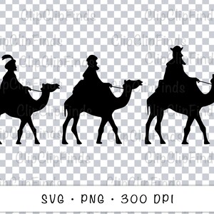 Tres Reyes Magos Tres Reyes SVG Vector Cut File y PNG Fondo - Etsy España