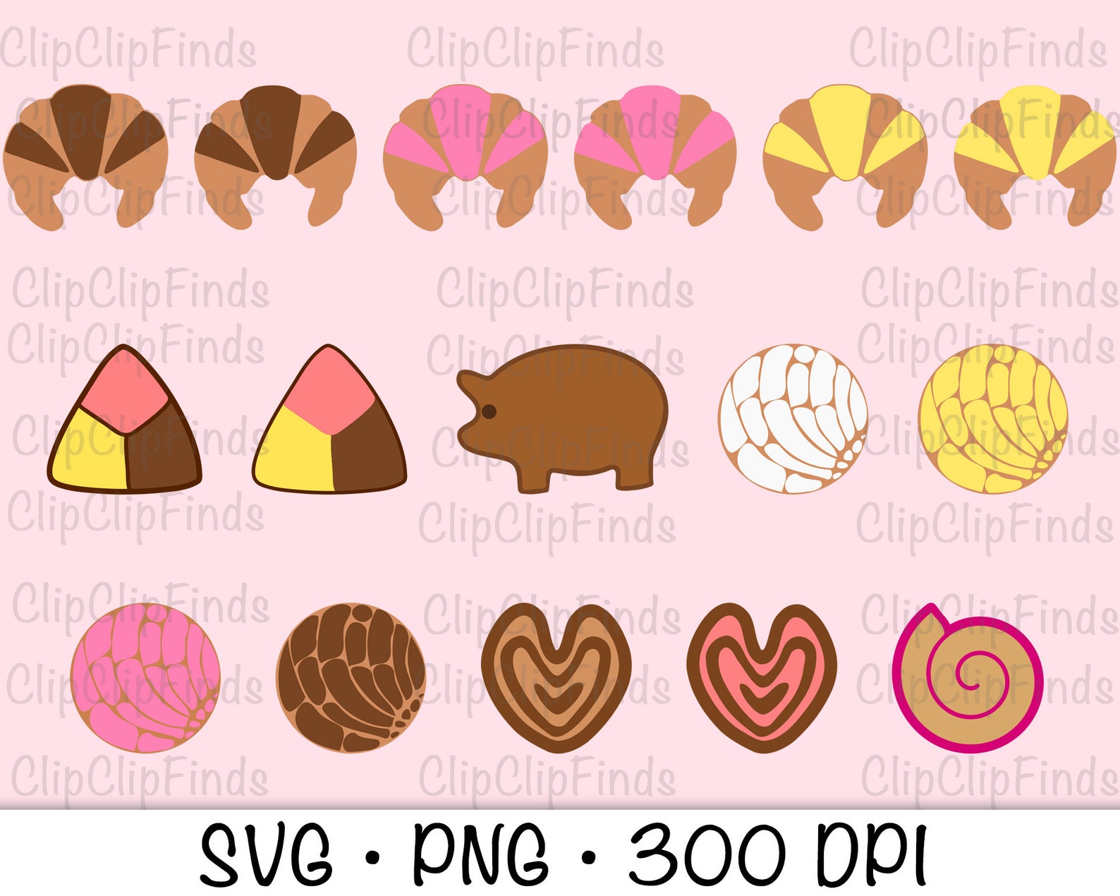 Mexican Sweet Bread Bundle Pan Dulce Concha Puerquitos - Etsy