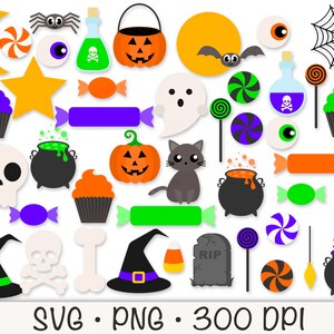 Cute Halloween Clip Art SVG PNG Candy Pumpkin Candy Corn - Etsy