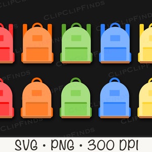 Backpack SVG, Schoolbag SVG, Assorted Colors, School Clipart, School ...