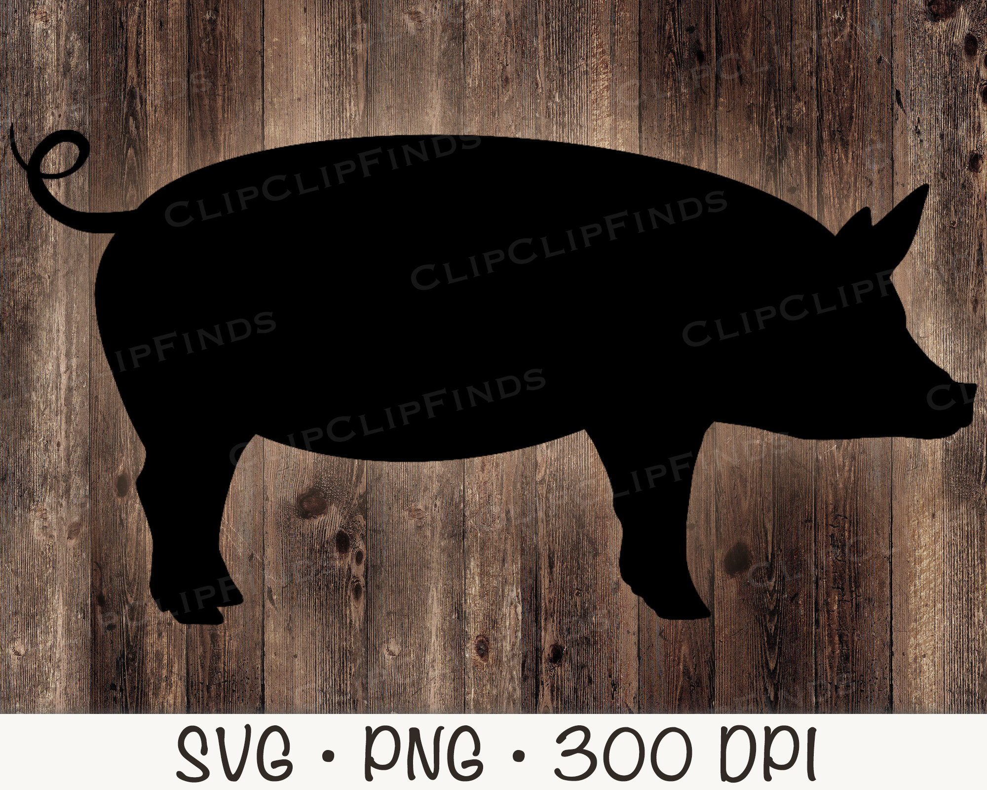 Pig SVG Vector Cut File and PNG Transparent Background Instant - Etsy