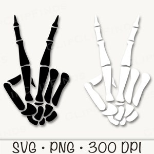 Skeleton Peace Fingers SVG, Skeleton Peace Hand SVG, Peace Sign PNG ...