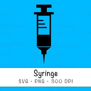 Syringe SVG Vector Cut File and PNG Transparent Background Clip Art ...
