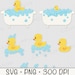 Rubber Ducky SVG, Rubber Duck in a Tub, Bubble Bath, Baby Duck PNG ...