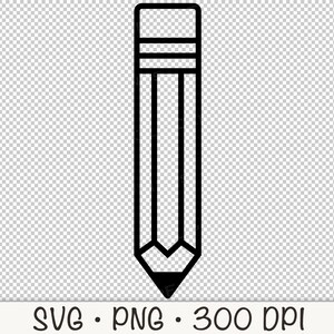 School Pencil Outline SVG, Pencil SVG, Pencil Outline PNG, Vector Cut ...