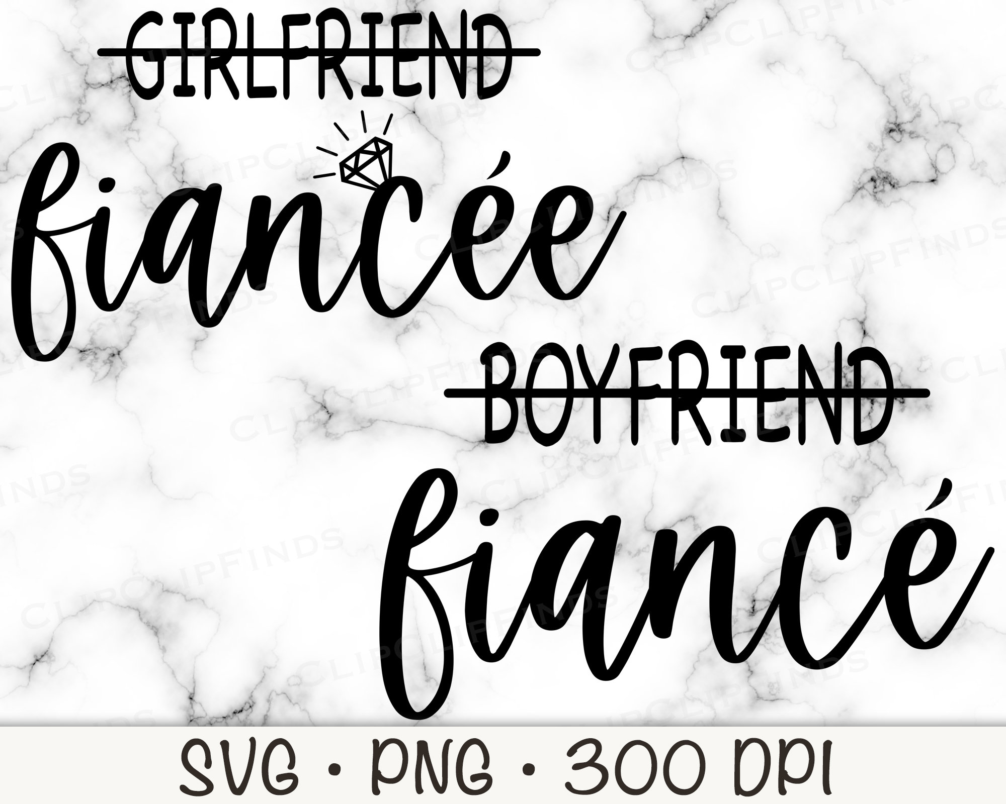 Girlfriend Fiancee Boyfriend Fiance Newly Engaged SVG - Etsy