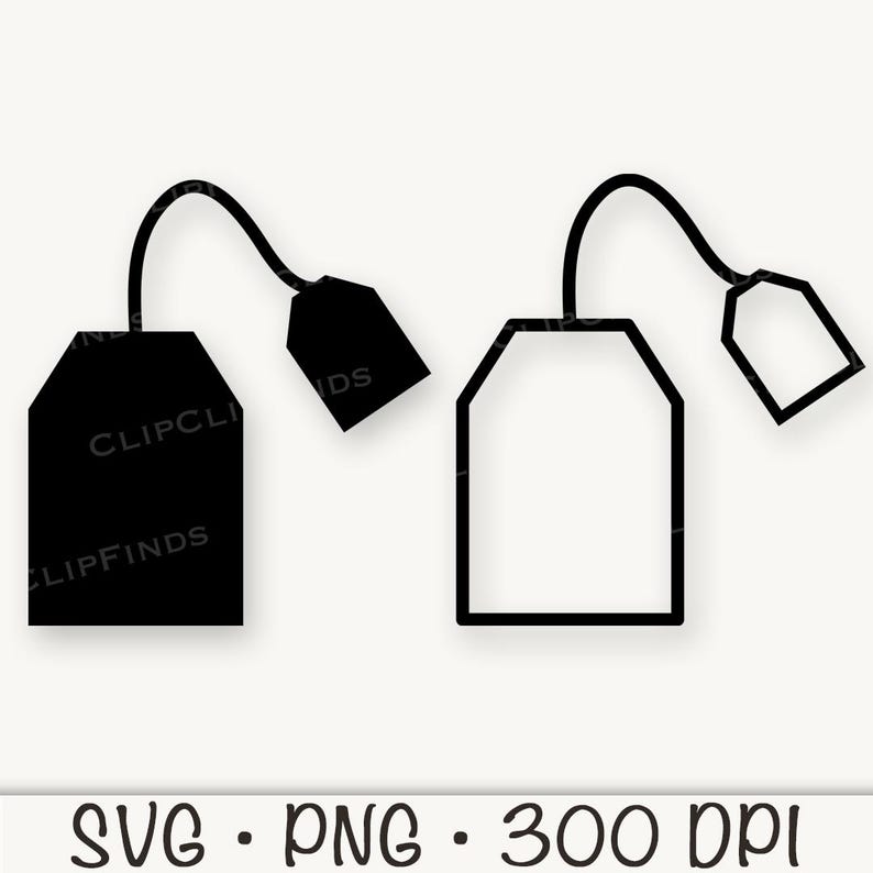 Tea Bags SVG, Tea Bag PNG, Tea Bag Silhouette Shape, Tea Bag Outline ...
