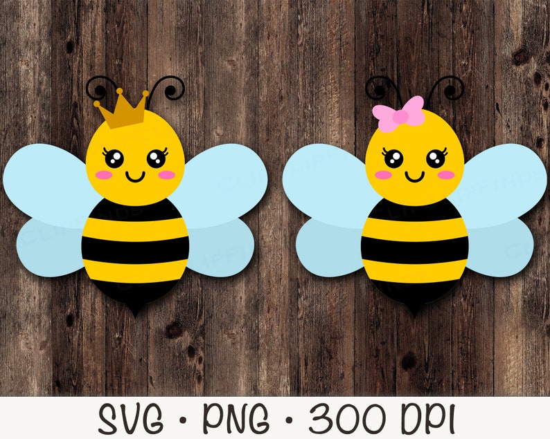 Bee SVG, Girl Bee, Queen Bee, Bee With Bow, Cute Bee PNG, Bee Clipart ...