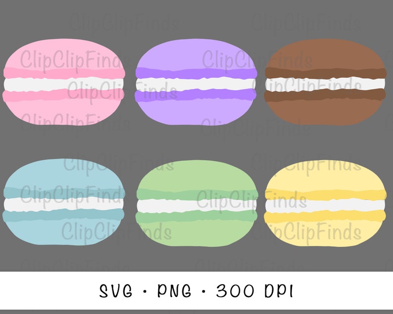 Macaron Bundle SVG Vector Cut File and PNG Transparent - Etsy