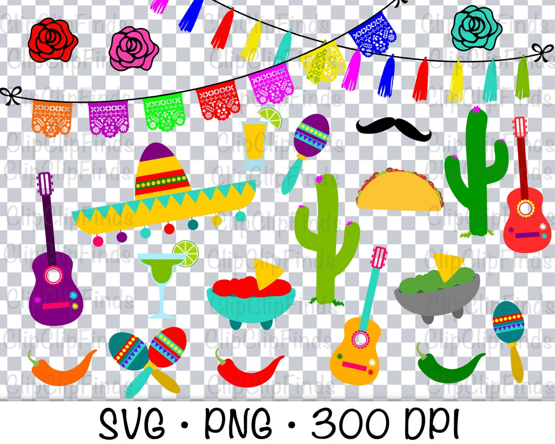 Mexican Clipart Cinco De Mayo Clipart Mexican Fiesta Bundle - Etsy Canada