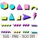 90's SVG, Retro Shapes PNG, Memphis Shapes Clipart, Nineties Elements ...