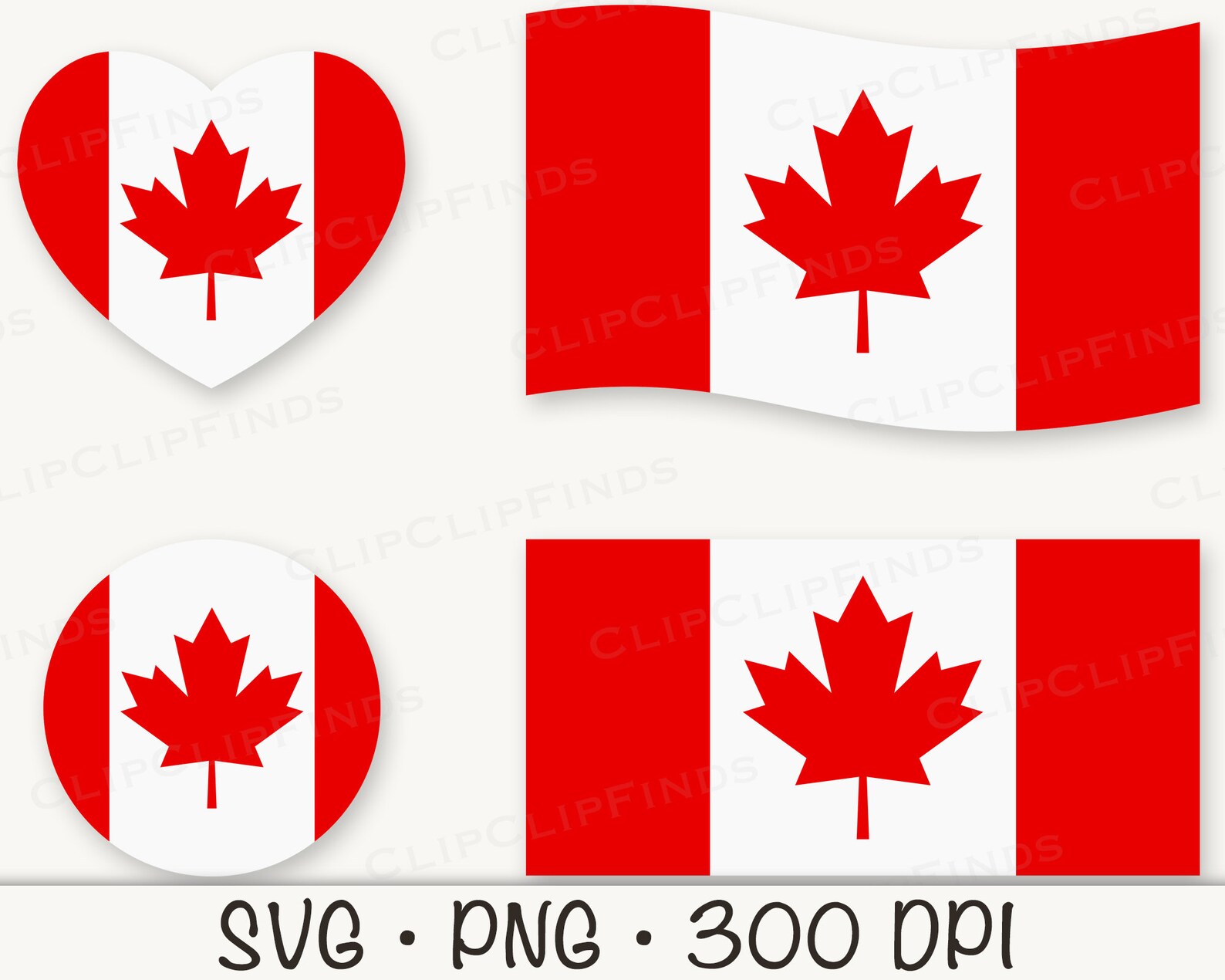 Canadian Flag SVG Canadian Flag Circle Canadian Flag Heart - Etsy