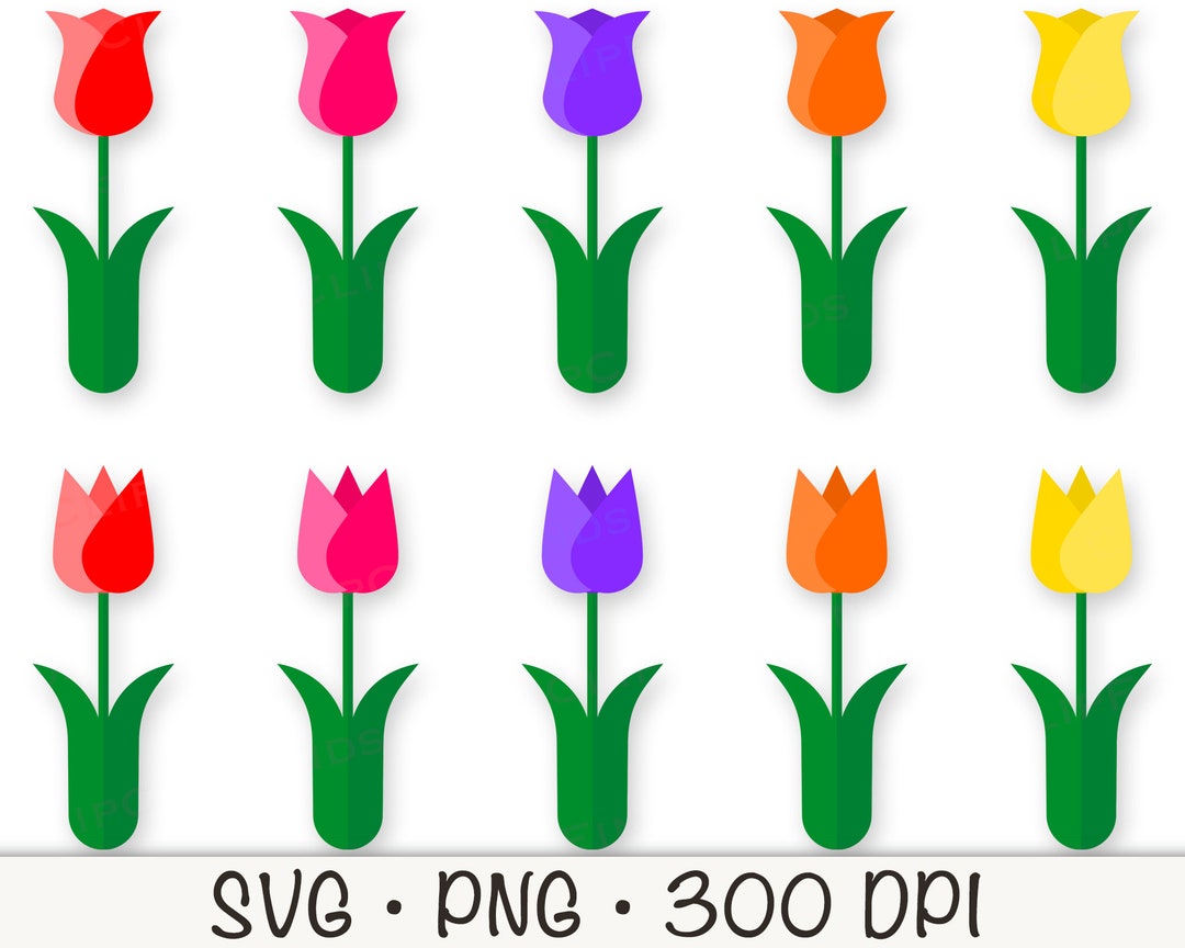 Tulip Flower SVG, Tulip SVG, Tulip PNG, Bright Colorful Tulip, Easter ...
