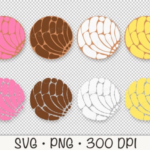 Concha, Pan Dulce, Mexican Sweet Bread SVG Vector Cut File and PNG ...