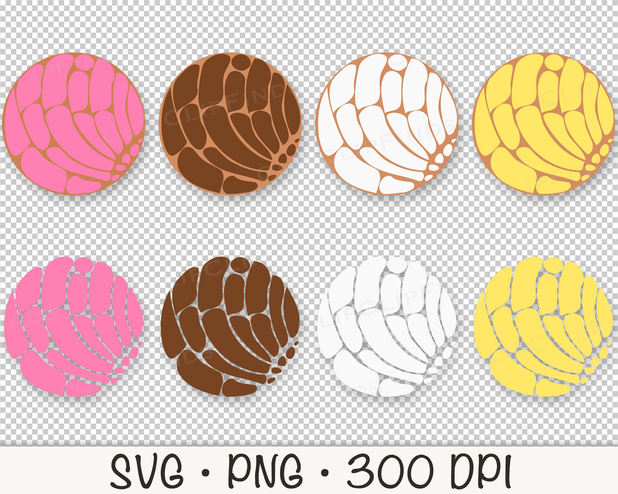 Concha Pan Dulce Mexican Sweet Bread SVG Vector Cut File and - Etsy UK