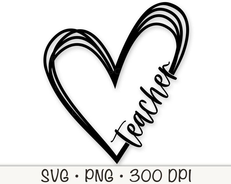 Teacher With Heart SVG Vector Cut File PNG Transparent - Etsy