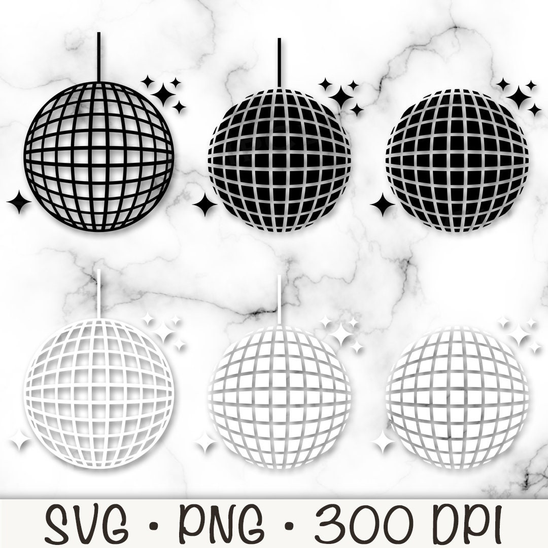 Disco Ball SVG, Disco Ball Outline, Disco Ball Clipart, Groovy, 70's ...