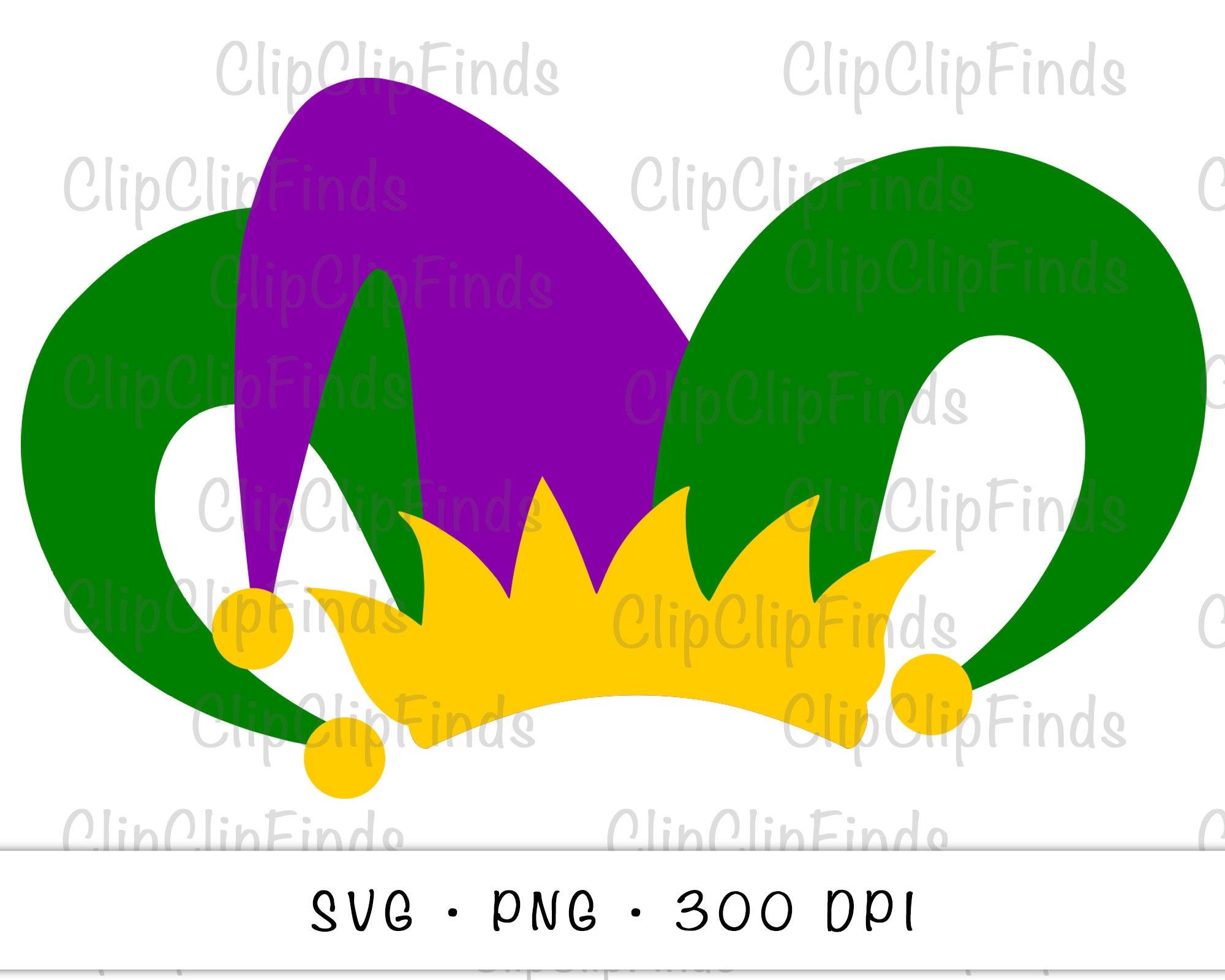 Mardi Gras Jester Hat SVG Vector Cut File and PNG Transparent | Etsy