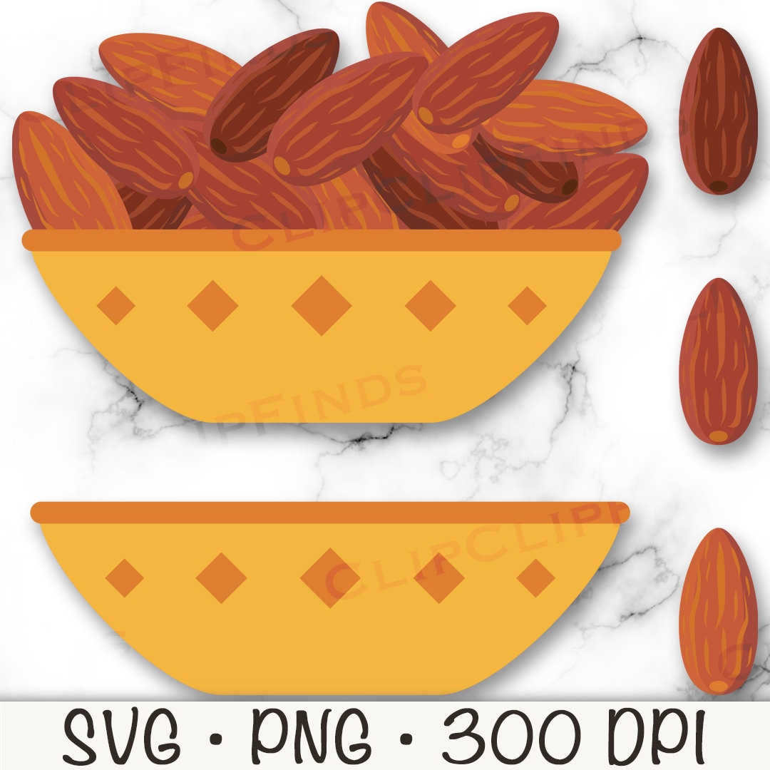 Dates SVG, Date Fruit PNG, Dates Clipart, Dates in a Bowl, Ramadan ...