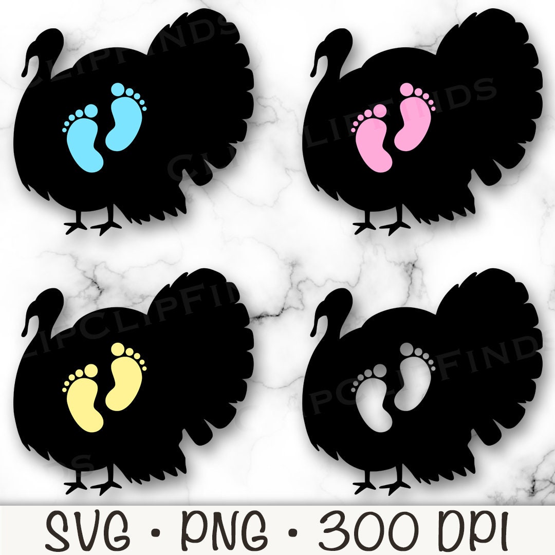 Turkey With Baby Feet SVG, Thanksgiving Pregnancy Announcement PNG ...