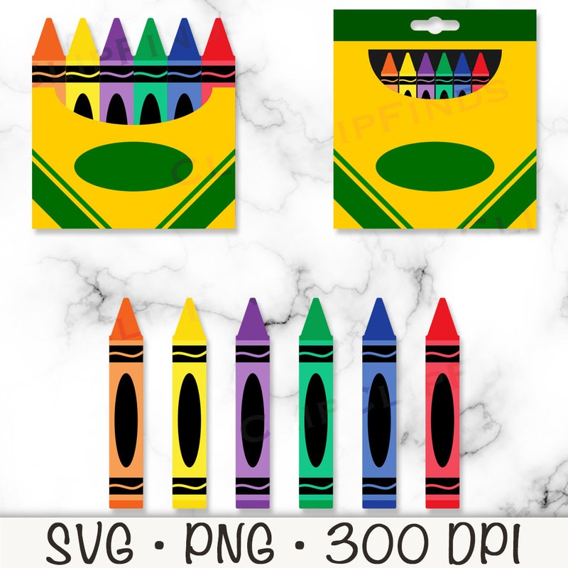 Crayon Box Clipart - Etsy