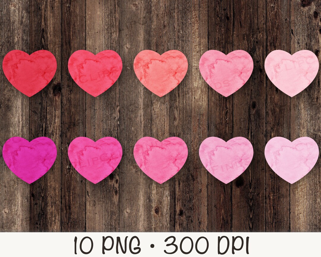 Watercolor Hearts, Red Watercolor Hearts, Pink Watercolor Heats ...