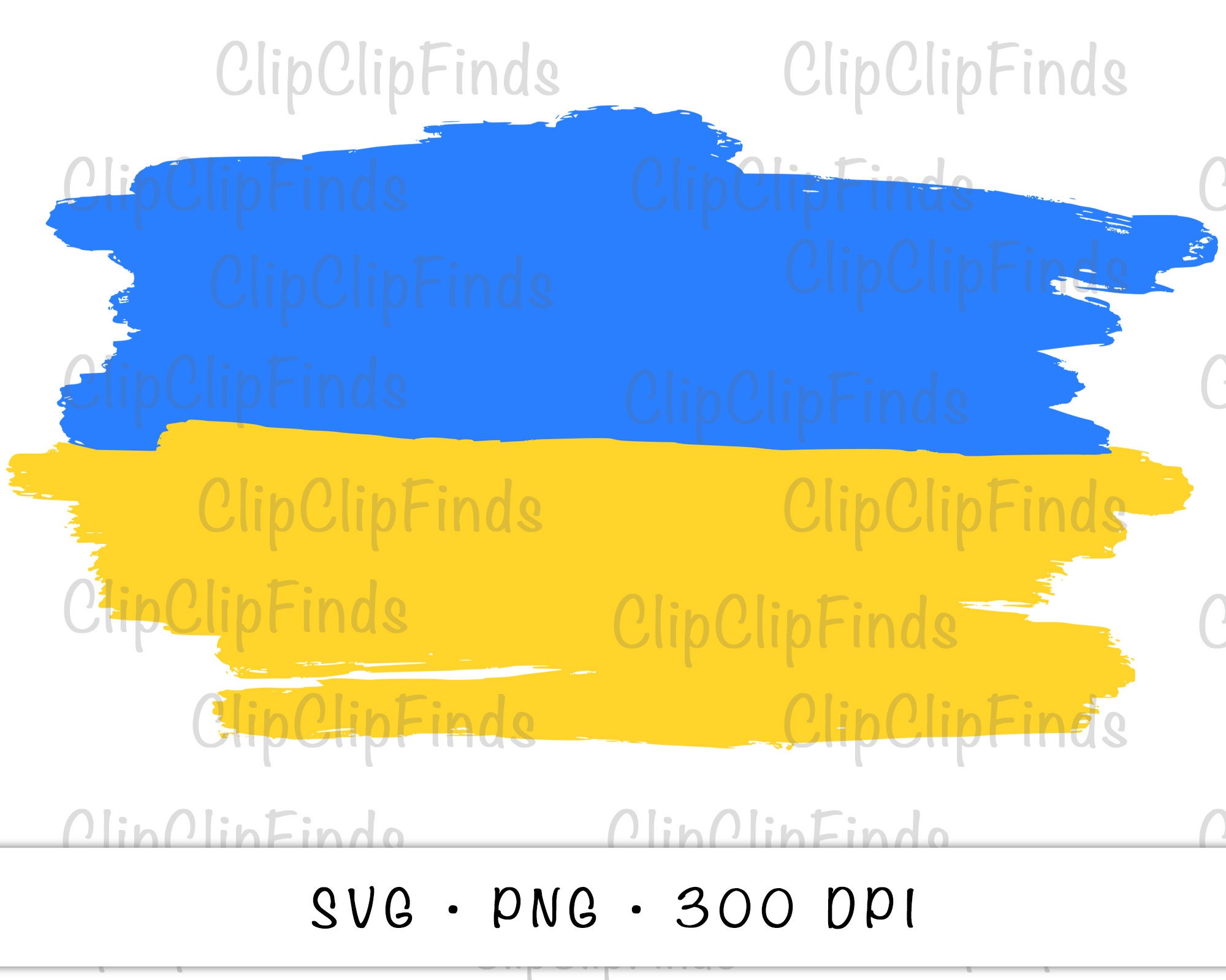 Ukraine Flag Brushstroke SVG Vector Cut File and PNG - Etsy