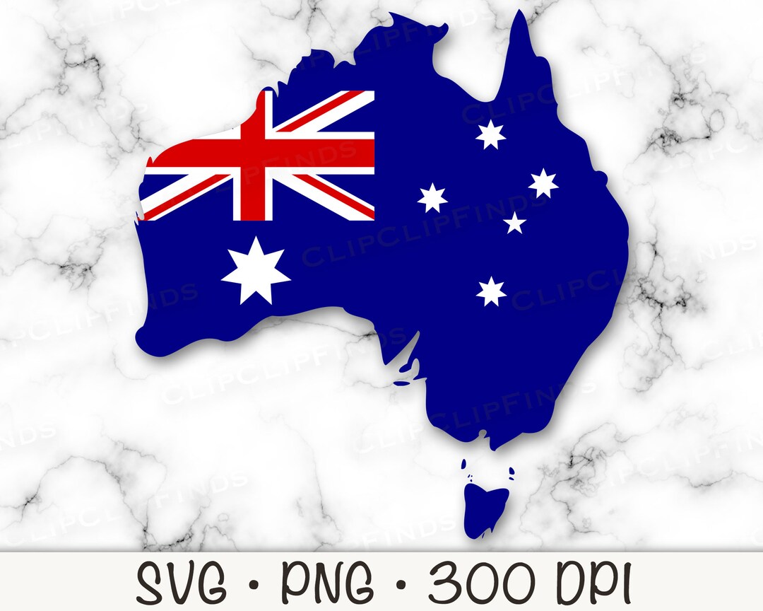 Australia Map Flag: SVG, PNG (digital Download) - Etsy