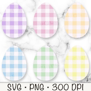 Pastel Easter Eggs Clipart, Buffalo Plaid Easter Eggs, PNG, SVG, Cute ...