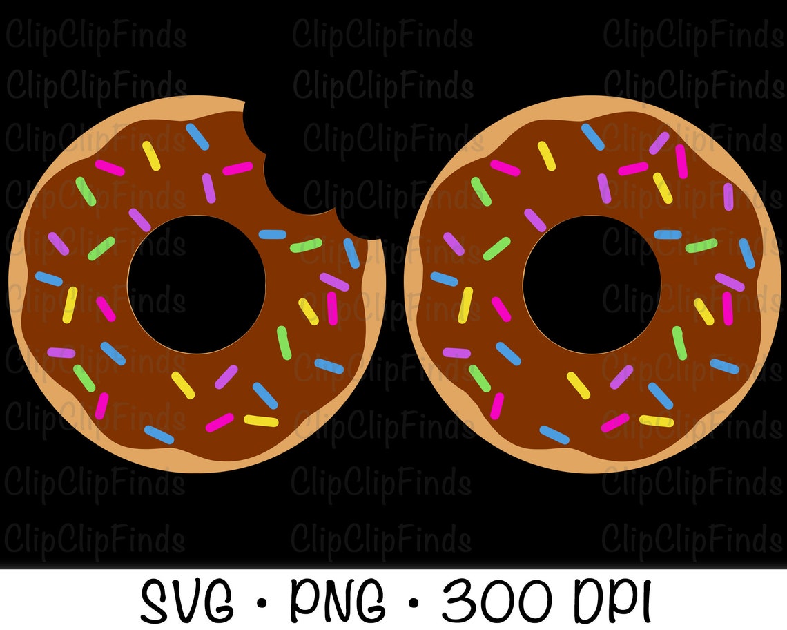 Chocolate Bitten Donut Bundle SVG PNG Clip Art Instant - Etsy