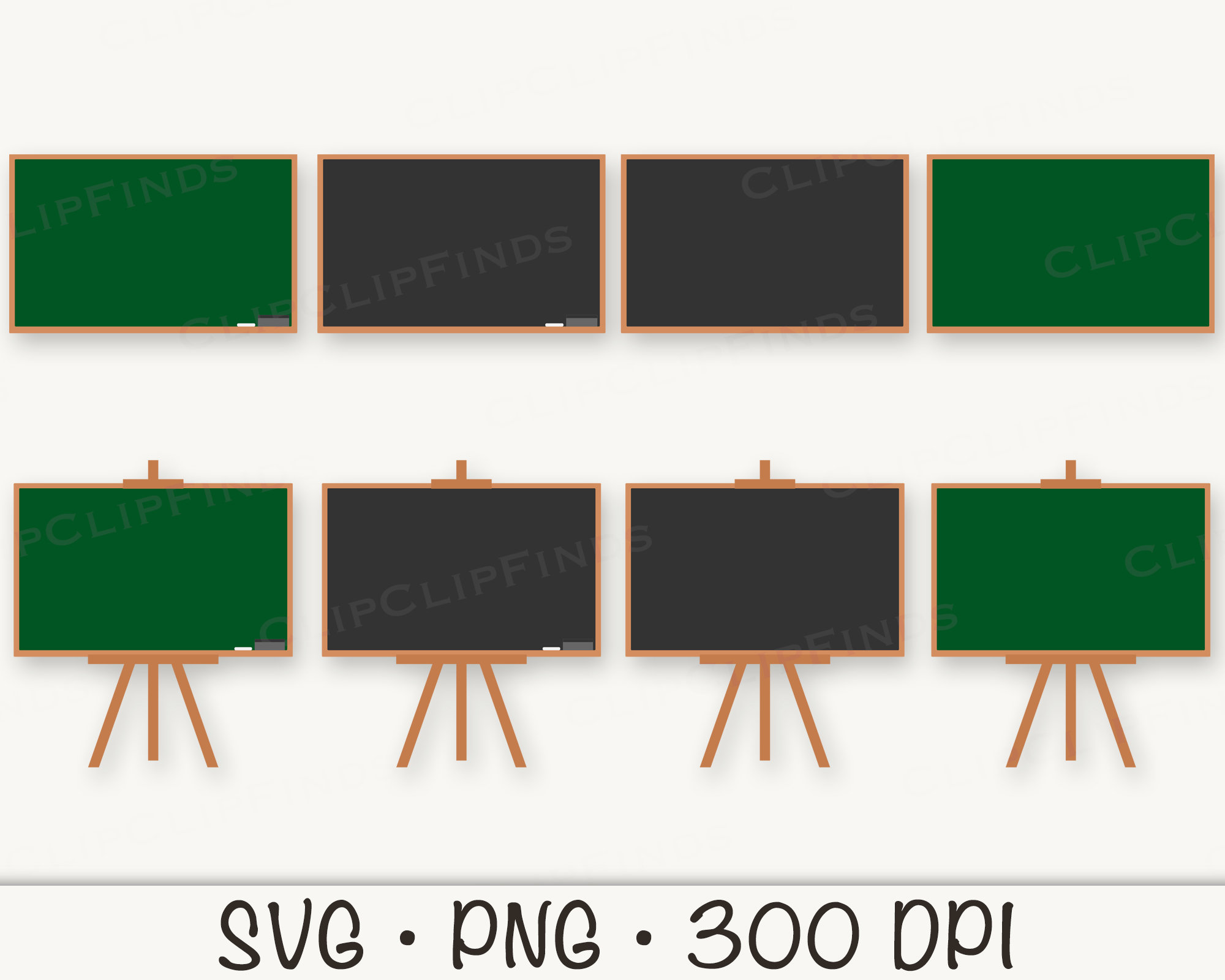 Chalkboard Clipart: School Blackboard With Chalk and Eraser (SVG, PNG ...