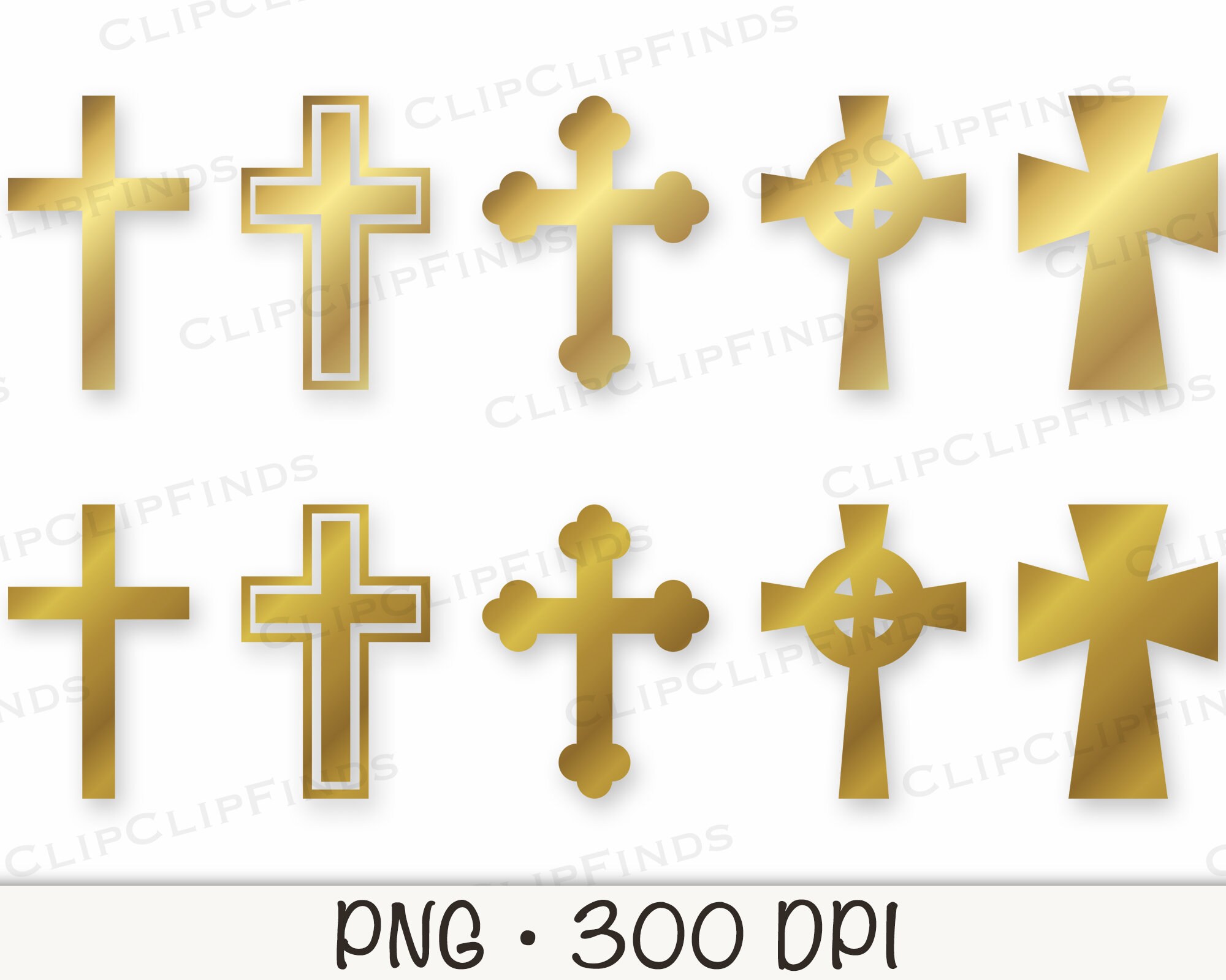 Gold Cross PNG Gold Cross Clipart Gold Crosses Overlay - Etsy