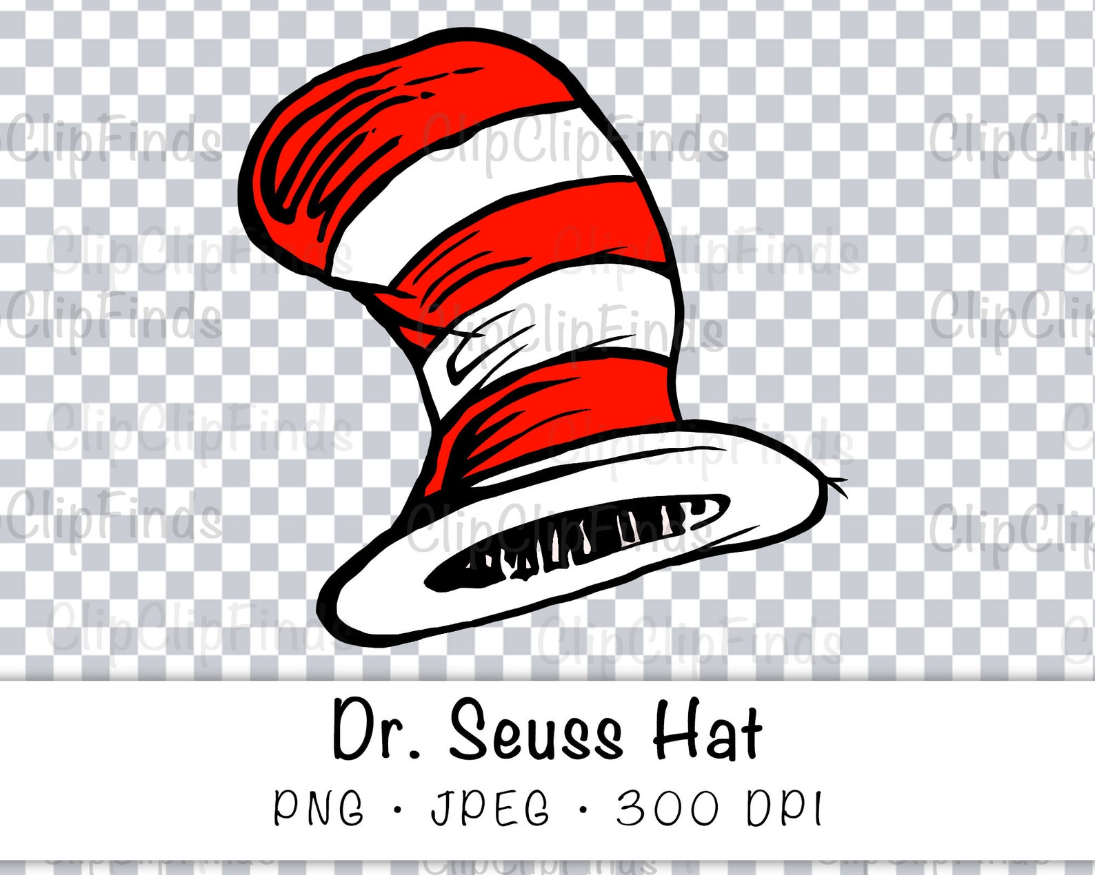 Dr. Seuss Hat PNG Transparent Background Clip Art and JPEG on | Etsy