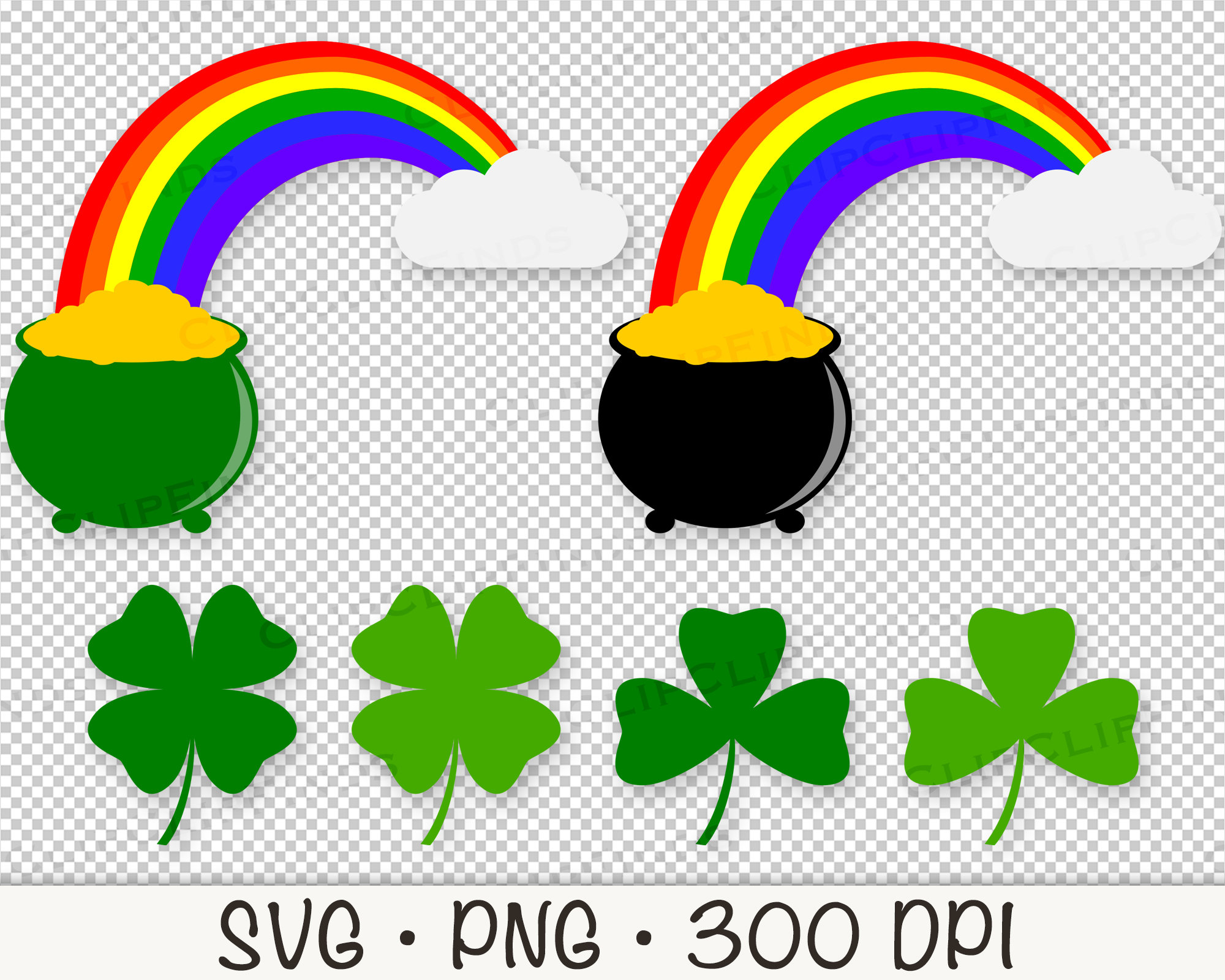 Rainbow Pot Of Gold Clip Art