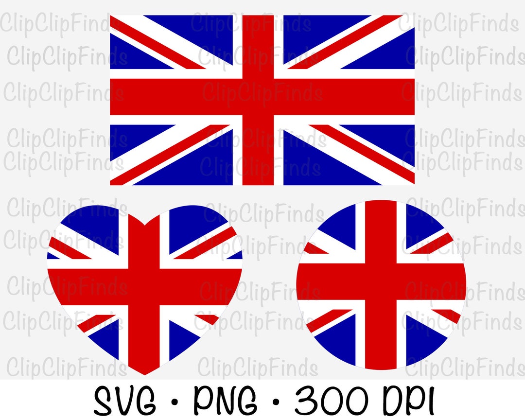 British Flag Clipart: Union Jack, Heart, Circle (SVG, PNG) - Etsy