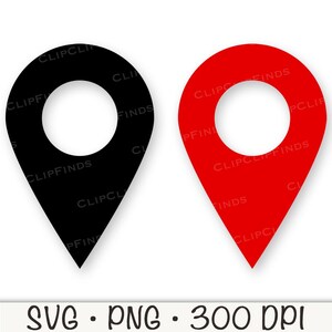 Location Map Pin SVG, Location Sign Silhouette, Red Location Pin, Push ...