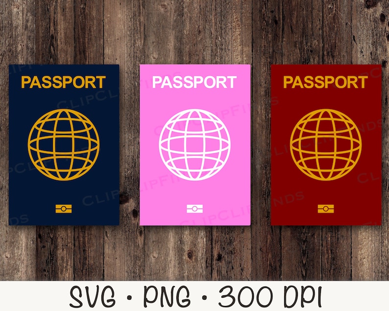 Passport SVG Clipart: Travel Vector Cut File (digital Download) - Etsy