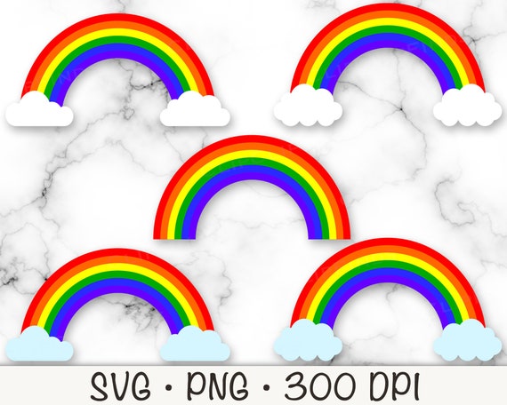 Rainbow With Clouds Clip Art