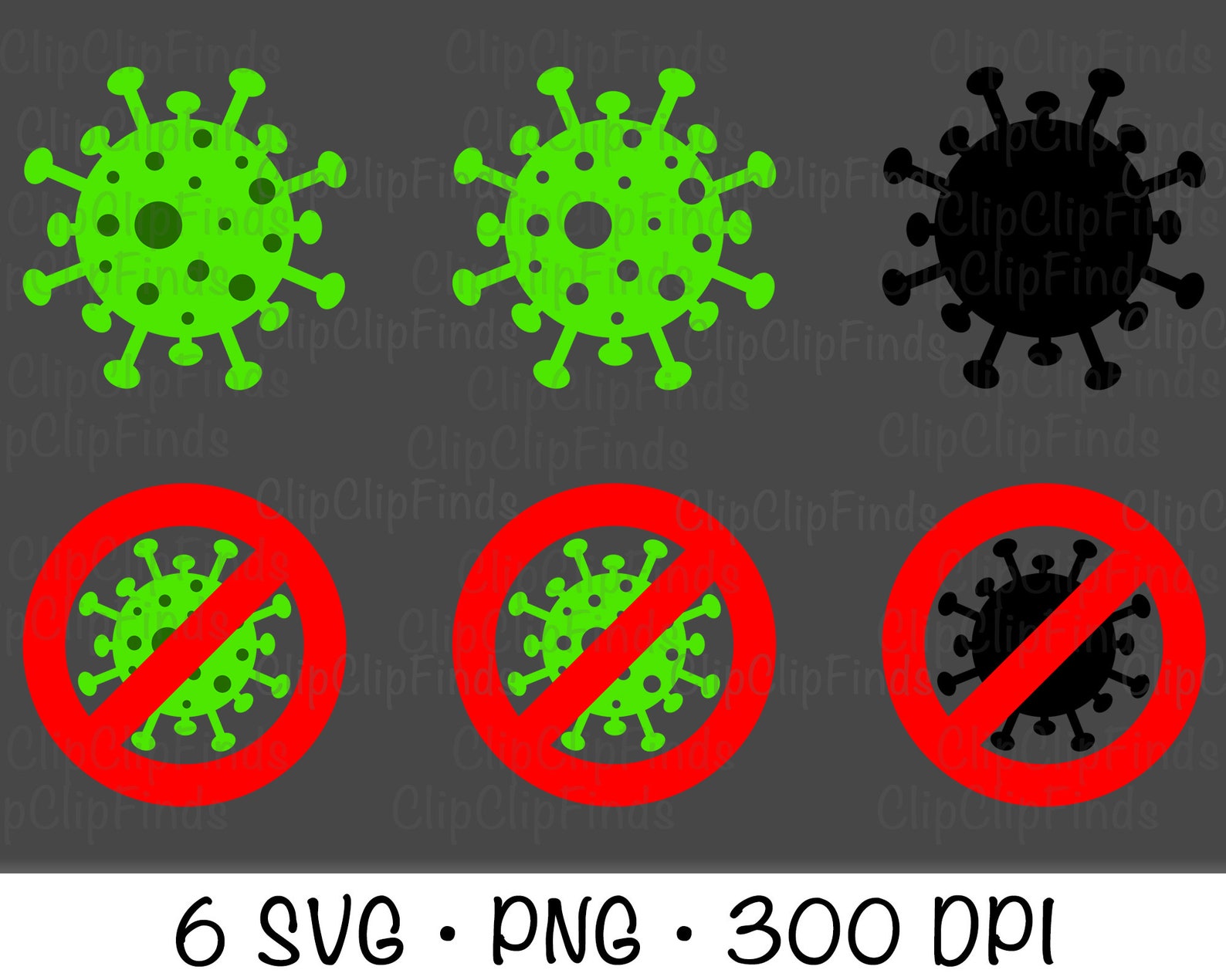 Virus Germ Bacteria Do Not Symbol No Symbol SVG Vector - Etsy