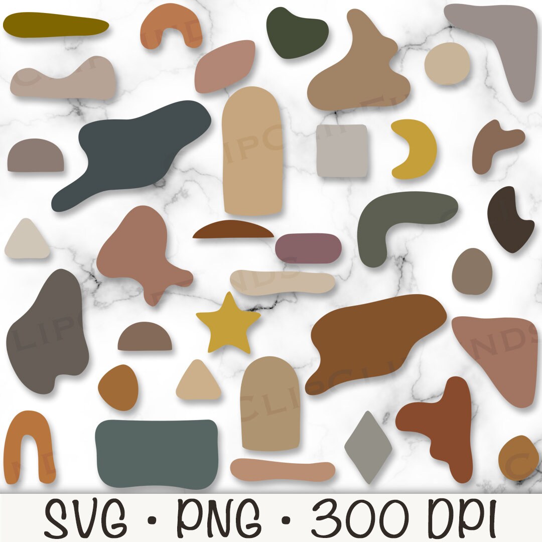 Hand-drawn Boho Shapes SVG, Boho Blob, Abstract Minimalist Element ...