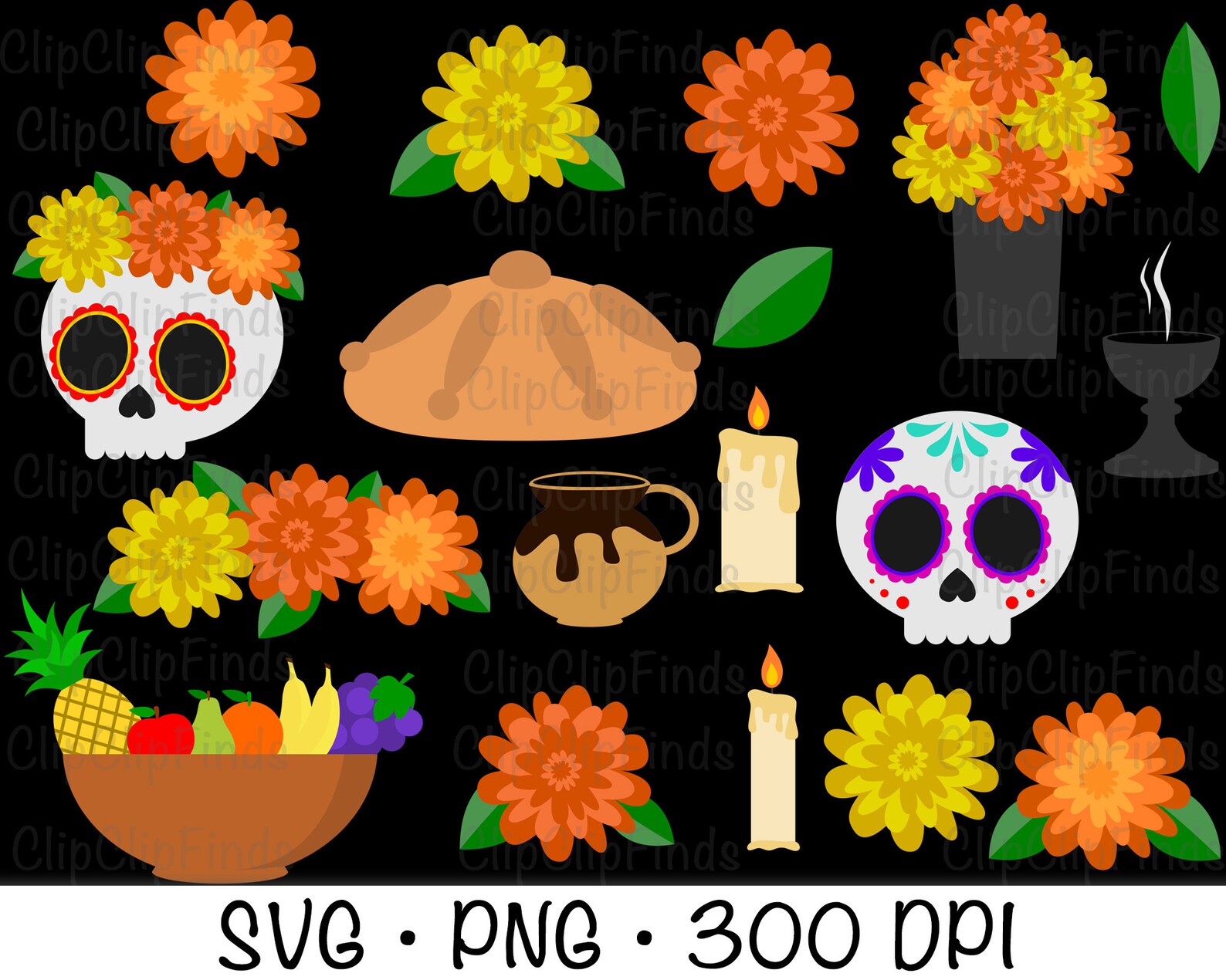 Dia De Los Muertos Day of the Dead Bundle Marigold Sugar - Etsy