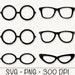 Glasses SVG, Glasses Silhouette PNG, Glasses Shapes, Vintage Glasses ...